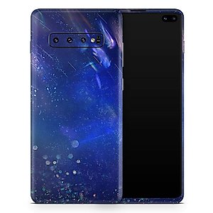 DesignSkinz Deep Blue Unfocused Scratches Protective Vinyl Decal Wrap Skin Cover Compatible with The Samsung Galaxy S20 (Screen Trim & Back Glass Skin)