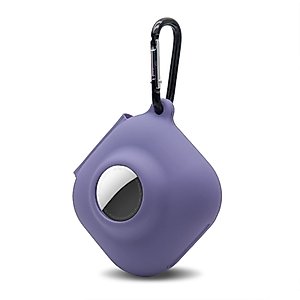 Silicone Case for Beats Fit Pro in-Ear Bluetooth Earbuds with Airtag Holder,Premium Soft Skin Cover Shock-Absorbing,Anti-Scratch Protective Case with Keychain (Purple)