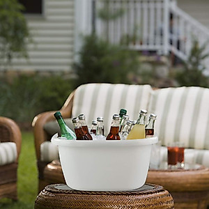 Ggbin 18 Quart Plastic Dish Pans, 13.58"x13.58"x7", 2 Packs(White)