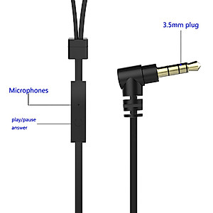 FOU Wood in-Ear Earphones Earbuds with Zipper Wood Metal Earbuds Headset with Mic in-Ear Wood Headphone Noise-isolating Zipper Wired Headphone with 3.5mm