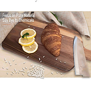 Acacia Wood Cutting Board with Handle,Wooden Charcuterie Board for Meat,Cheese Board,Bread,and Charcuterie-Decorative Wooden Serving Board for Kitchen Butcher Block Carving Board for Kitchen