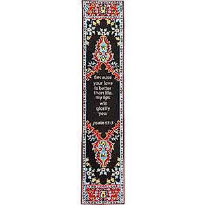 Logos Bookmark -Psalm 63:3, Christian, Cloth Carpet Bookmark