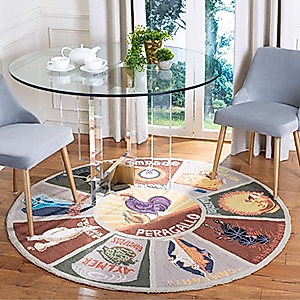 SAFAVIEH Chelsea Collection 5'6" Round Sage HK245B Hand-Hooked French Country Wool Area Rug