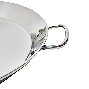 Garcima 16-inch Stainless Flat Bottom Paella Pan, 40cm