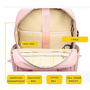 Travel Backpack for Women Men, Laptop Backpack Large Capacity Backpack for School with USB Charging Port, Work Laptop Bag Water Resistant, Waterproof Backpack Anti Theft-Pink
