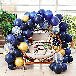 100Pcs Blue Balloons, Navy Blue Balloon Garland Arch Kit 18/12/10/5 Inch Matte Blue Different Sizes Latex Balloons for Birthday Wedding Party Baby Shower Wedding Graduation Decorations
