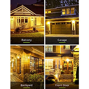 LOHAS Yellow LED Bug Light Bulbs Outdoor, Dusk to Dawn Sensor Yellow Bug Light Bulb Outside, A19 Amber Porch Light Non-Attracting, 40W Equivalent 2000K E26 Auto On/Off, for Patio Deck Backyard, 4 Pack