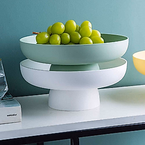 Fruit Dish Round Fruit Basket, Drain Fruit Basket, Modern Style Container for Kitchen Counter, Table Centerpiece Decorative, Home Decor-White