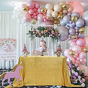 CEMIALLY Gold Sequin Tablecloth for Parties Decoration,50"x50" Rectangle Cover Overlay Sparkle Glitter Shimmer Small Table Cloth for Wedding Birthday Baby Shower Bridal Banquet Dessert Reception Table