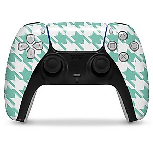 WraptorSkinz Skin Wrap compatible with Sony PS5 DualSense Controller Houndstooth Seafoam Green (CONTROLLER NOT INCLUDED)