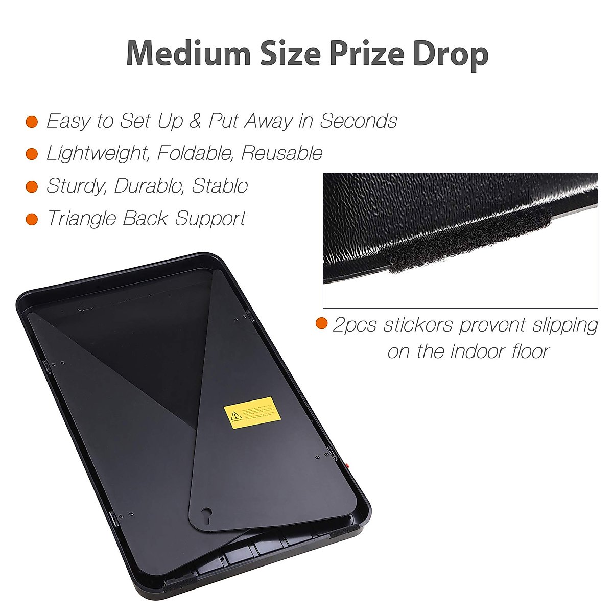 WinSpin 30"x19" Prize Drop Board Foldable Stand Disk Drop Board Game Customizable 6 Slots with 10 Pucks for Carnival Tradeshow Party, (with Multi-Colored LED Light)