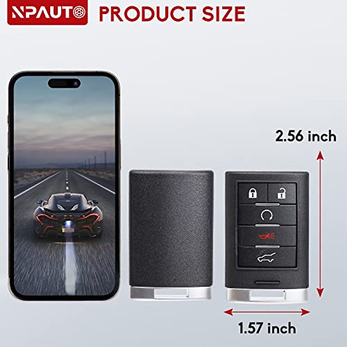 NPAUTO Key Fob Remote Replacement for Cadillac SRX ATS ELR XTS 2010 2011 2012 2013 2014 2015 Keyless Entry Remote Control Start Car Key Fobs (FCCID NBG009768T, 5-Buttons, 315 MHz)