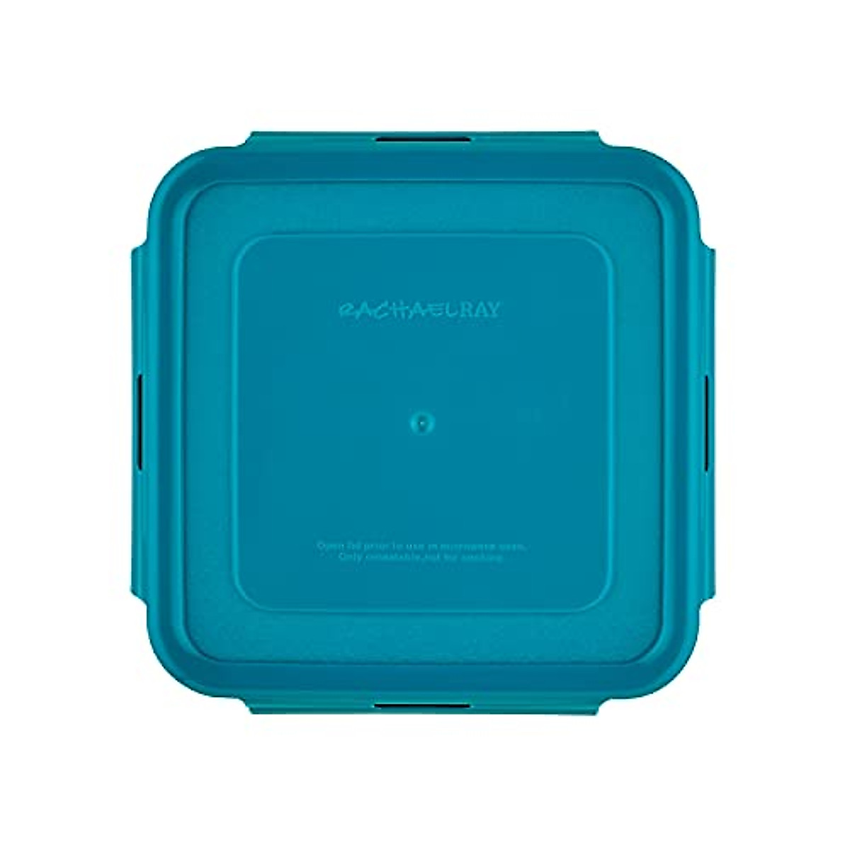 Rachael Ray Leak-Proof Nestable Container Food Storage Bin Set, 10-Piece Square, Teal Lid