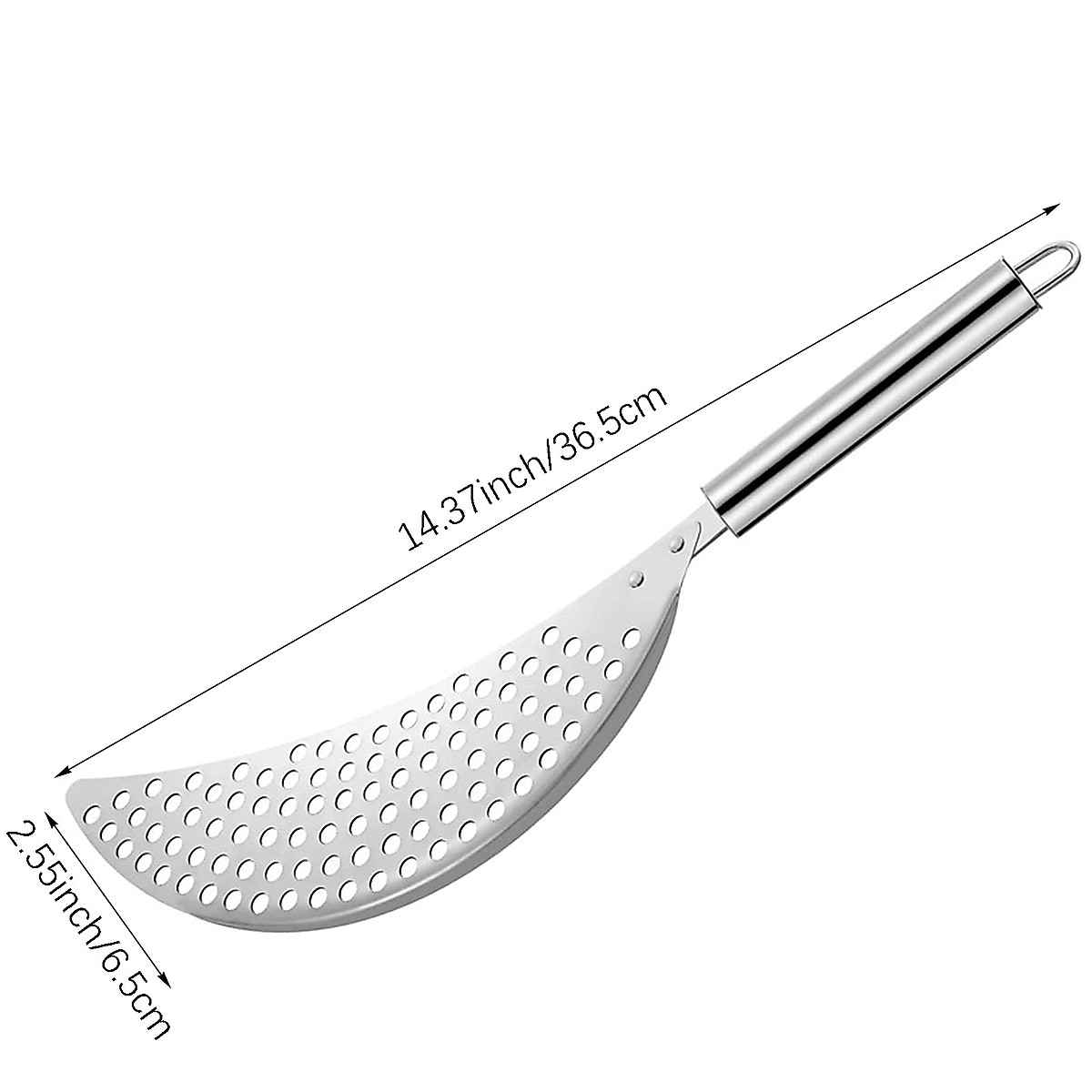 2 PACK Crescent Pot Strainer Stainless Steel Grease Pasta Strainer Insert Drainer with Handheld for Different Pot Pan Kitchen Tool