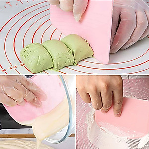 BOMJJOR Dough Bowl Scraper Silicon Dough Scrapers Home Kitchen Food Grade PE Backing Dough Blenders Hard Cutter for Cooking Bread Cake Mixing Dough Scrapers 4 Pack