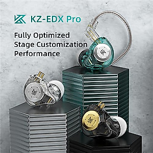 KZ EDX PRO iem Gaming Earbuds with 1DD, Wired Earphones Headphones, KZ in-ear Monitors, HIFI Deep Bass Sound with New 10mm Dynamic Driver Detachable Cable for Gaming Sport Church Video(Cyan, with mic)
