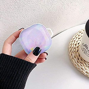OLEBAND Galaxy Buds 2 Pro/Buds Live/Buds pro/Buds 2 case with Cute Pattern and Keychain Accessory,Hard Cover for Women and Girls,Colorful Marble