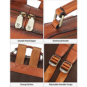 BOSTANTEN Genuine Leather Laptop Backpack 15.6 inch Computer Bag Vintage Business Work Backpack Travel Daypack for Men Women