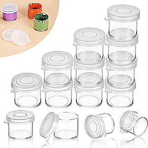 Small Paint Cup with Lids, Plastic Mini Paint Containers DIY Craft Storage Containers Craft Paint Cup for Paint Beads Seeds Clay or Others (25 Pieces)