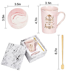 Cabtnca Graduation Gifts for Her, The Tassel Is Worth The Hassle, Graduation Gifts, Nurse/College/Masters Degree Graduation Gift, Graduation Coffee Cup, Graduation Mug for Women, 14Oz