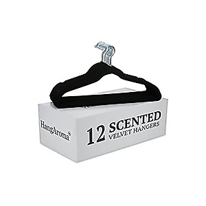 HangAroma Non-Slip Scented Velvet Hangers - Heavy Duty Clothes Hanger - Ultra Thin Space Saving 360 Degree Swivel Hook - Ideal for Coats, Jackets, Pants, & Dress - Mint - 12 Pack