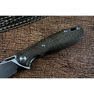 Twosun Hunting Pocket Knives D2 Blade Linen Handle TS162