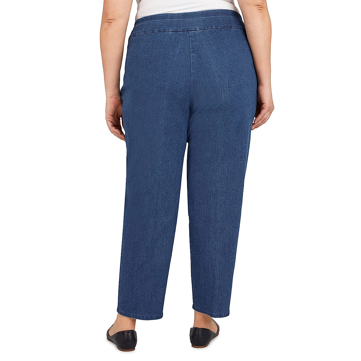 Alfred Dunner Womens Plus-Size Super Stretch Mid-Rise Average Length Pant, Medium Denim, 18W