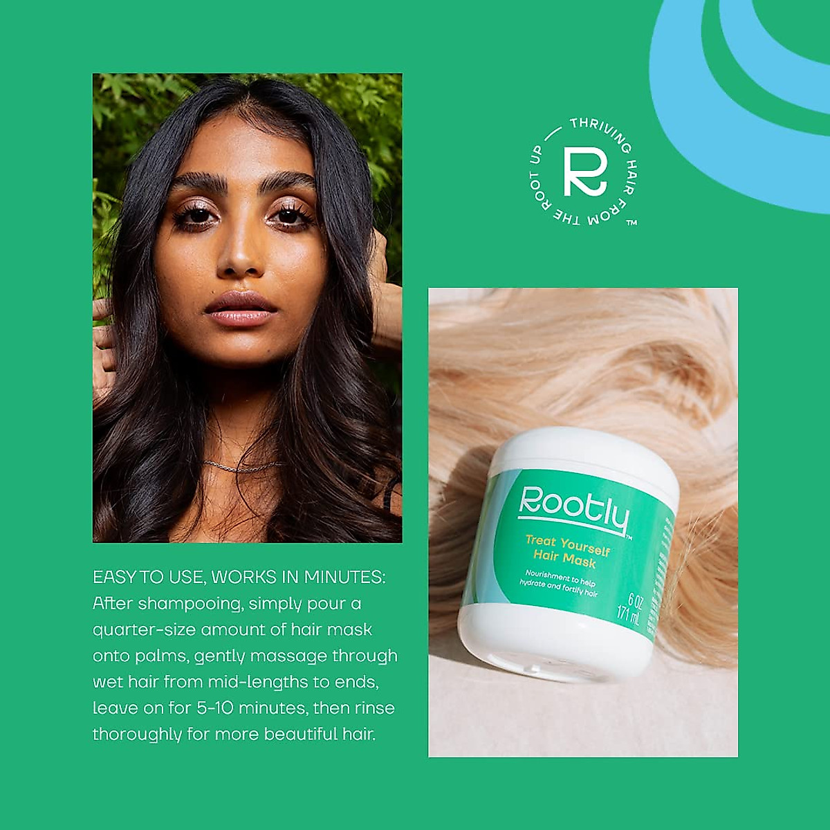 Rootly Hair Growth Repair | Hair Mask Keratin Hair Treatment | Hair Mask Treat Yourself, 6 Oz