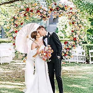 Φ 6.9ft(2.1M) Heart Shaped White Metal Balloon Arch Stand Frame Display Kit，Love Balloon Arch Frame for Proposal, Wedding , Valentine’s Day, Bridal, Birthday Party Decorations