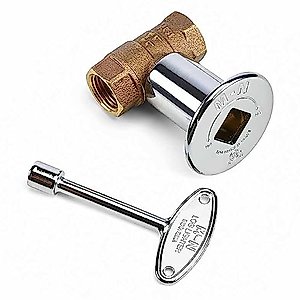 Hearth Products Controls HPC Fire 1/2-Inch Straight Gas Fire Pit Shut Off Valve Kit (MSCB), Polished Chrome Flange and Key