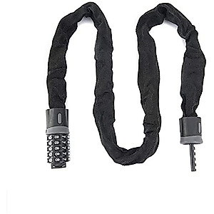 Bicycle Lock, Mountain Bike 5-Digit Combination Lock, Anti-Theft Lock, Chain Lock, Suitable for Electric Motorcycles, Gates(Size:120cm)