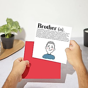 Huxters Brother Birthday Card - Square Happy Birthday Card for Brother - Best Friend‚ Premium Grade Paper Funny Card - Unique Artwork with Inspirational Quote - Includes Cute Envelope (Brother)