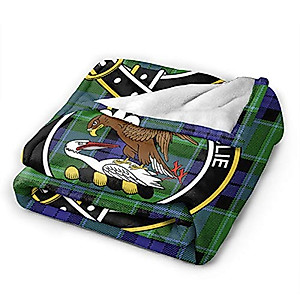 Jun2K Ultra-Soft Micro Fleece Blanket,Graham Tartan Clan Badge Throw Blanket Sheet 80"x60"