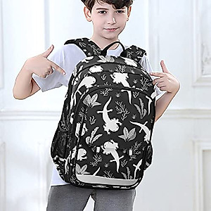 Glaphy Vintage Axolotl Fish Pattern Backpack Lightweight Laptop Backpack School Bag Student Travel Daypack with Reflective Stripes