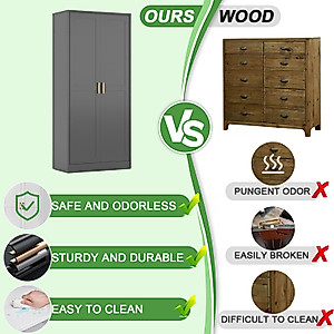 TIMELESS PIECES Kitchen Pantry Cabinet，Pantry Storage Cabinet，60" Tall Kitchen Storage Cabinets with Doors and Adjustable Shelves，Black Metal Food Pantry Cabinet for Kitchen, Dining Room