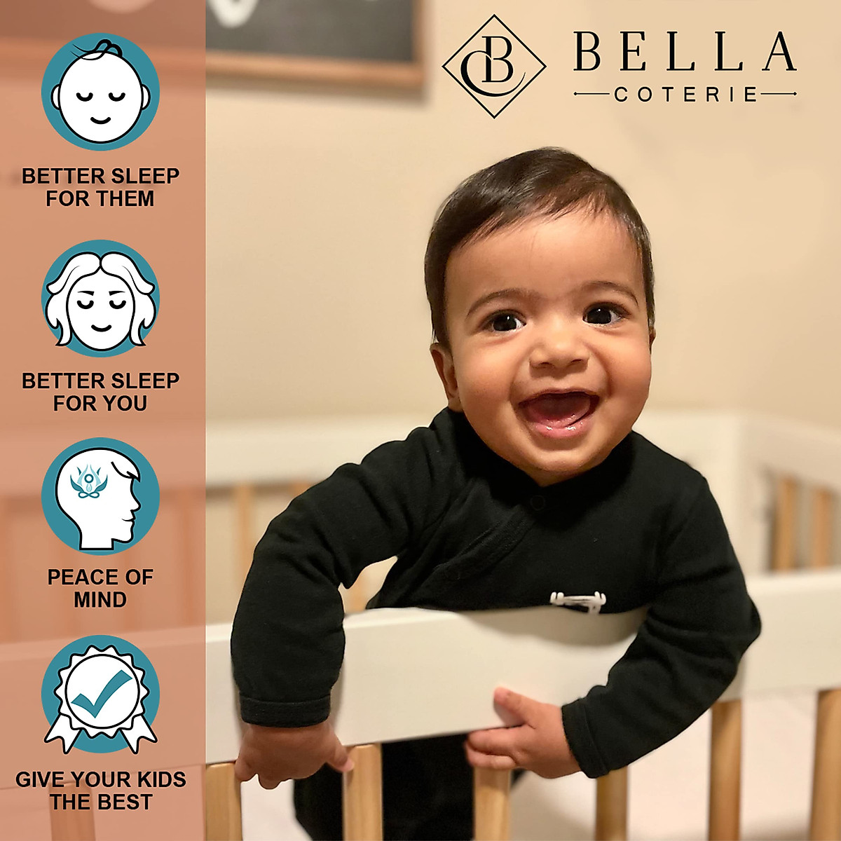 Bella Coterie Luxury Bamboo Crib Sheet | Organically Grown | Ultra Soft | Cooling for Better Sleep | Deep Pocket Fitted Sheet for Crib & Toddler Mattress | Viscose Made from Bamboo [White]
