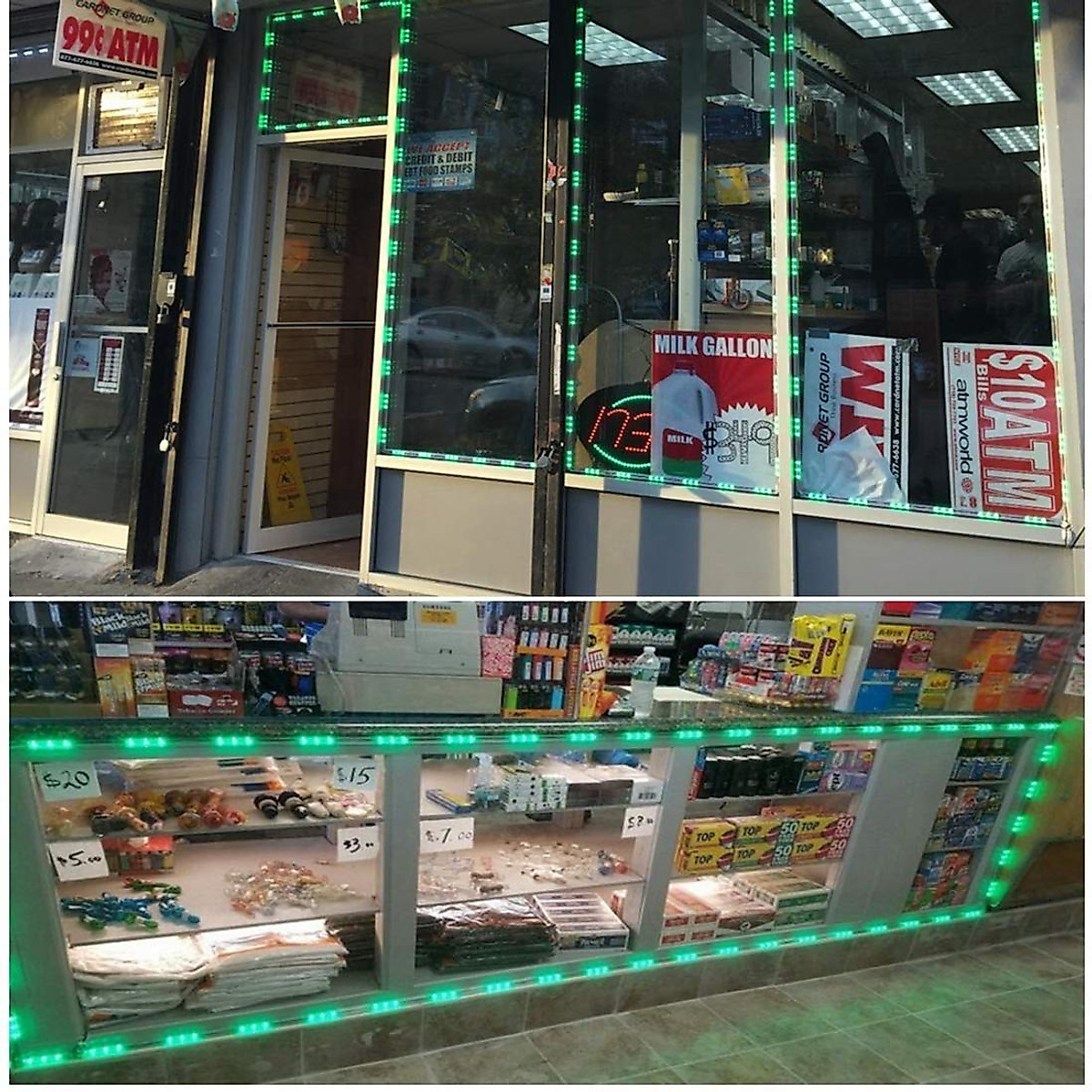 20FT Waterproof Colorful 5050 3 LED Light Module 12V RGB 120 LEDs With Remote Controller Power Plug for Outdoor Led StoreFront Signage Lighting