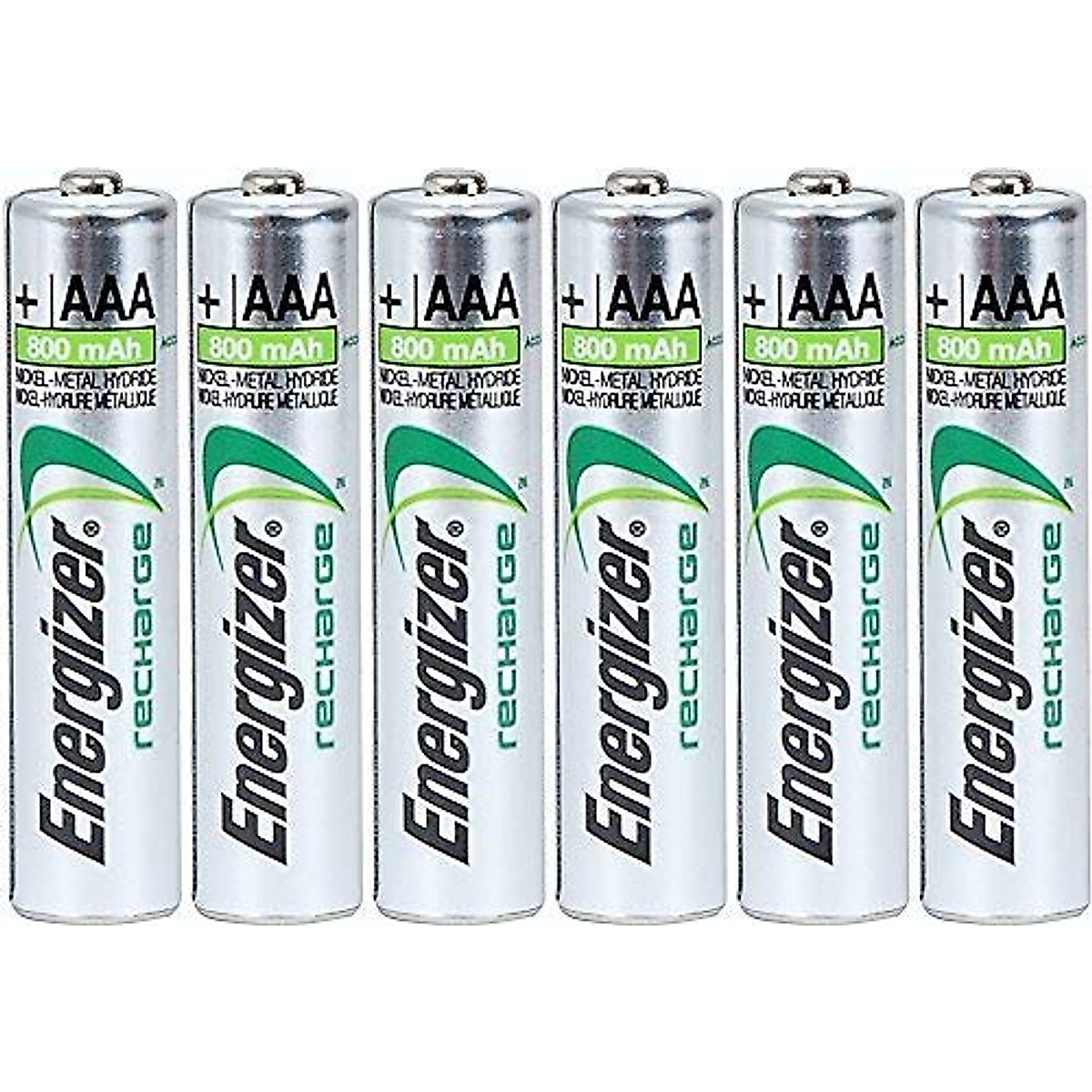 Energizer AAA Rechargeable NiMH Battery 800 mAh 1.2V x six (6) Batteries