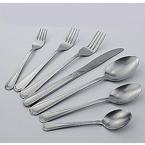 Silverware Set Cutlery Retro Bordered Utensil Flatware Food-Grade Stainless Steel Home Restaurant Small Business,Mirror Finish Tableware 40 Piece Service for 8