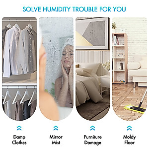 Dehumidifiers for Home Room Up to 700 sq ft, SEAVON 85oz Larger Water Tank Quiet Portable Dehumidifier for Basement Bathroom Bedroom Closet RV, Equipped with Sleep Mode Auto off 7 Colors Light