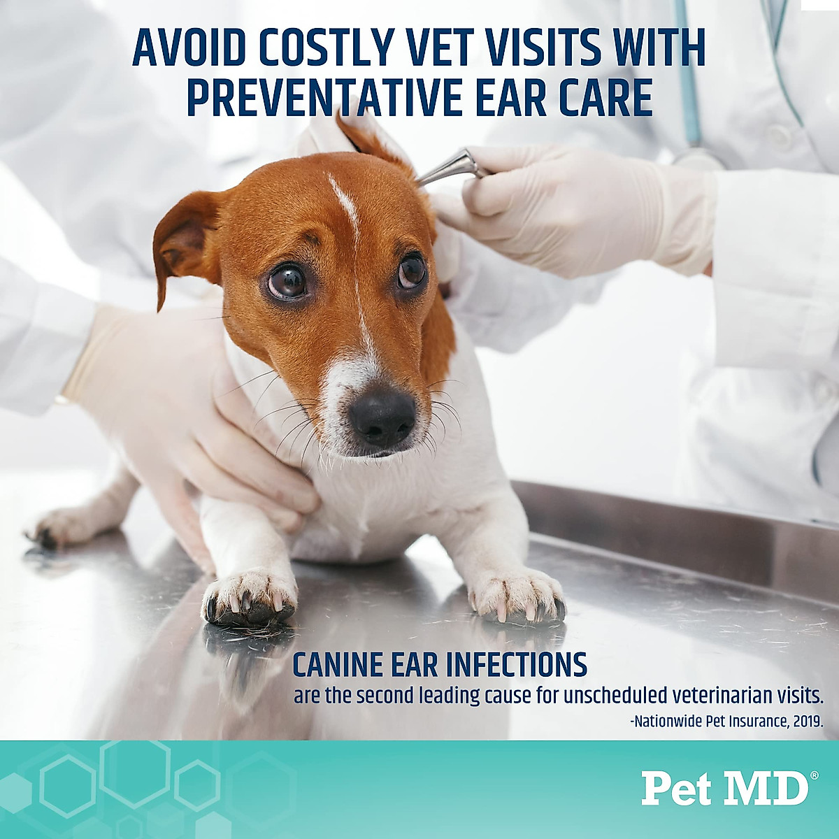 Pet MD Cat & Dog Ear Cleaner - Otic Ear Solution for Dogs - Pet Ear Cleaner - Cat Ear Cleaner Liquid - Cat & Dog Cleaning Supplies - Sugar Cookie Scent - 8 oz.