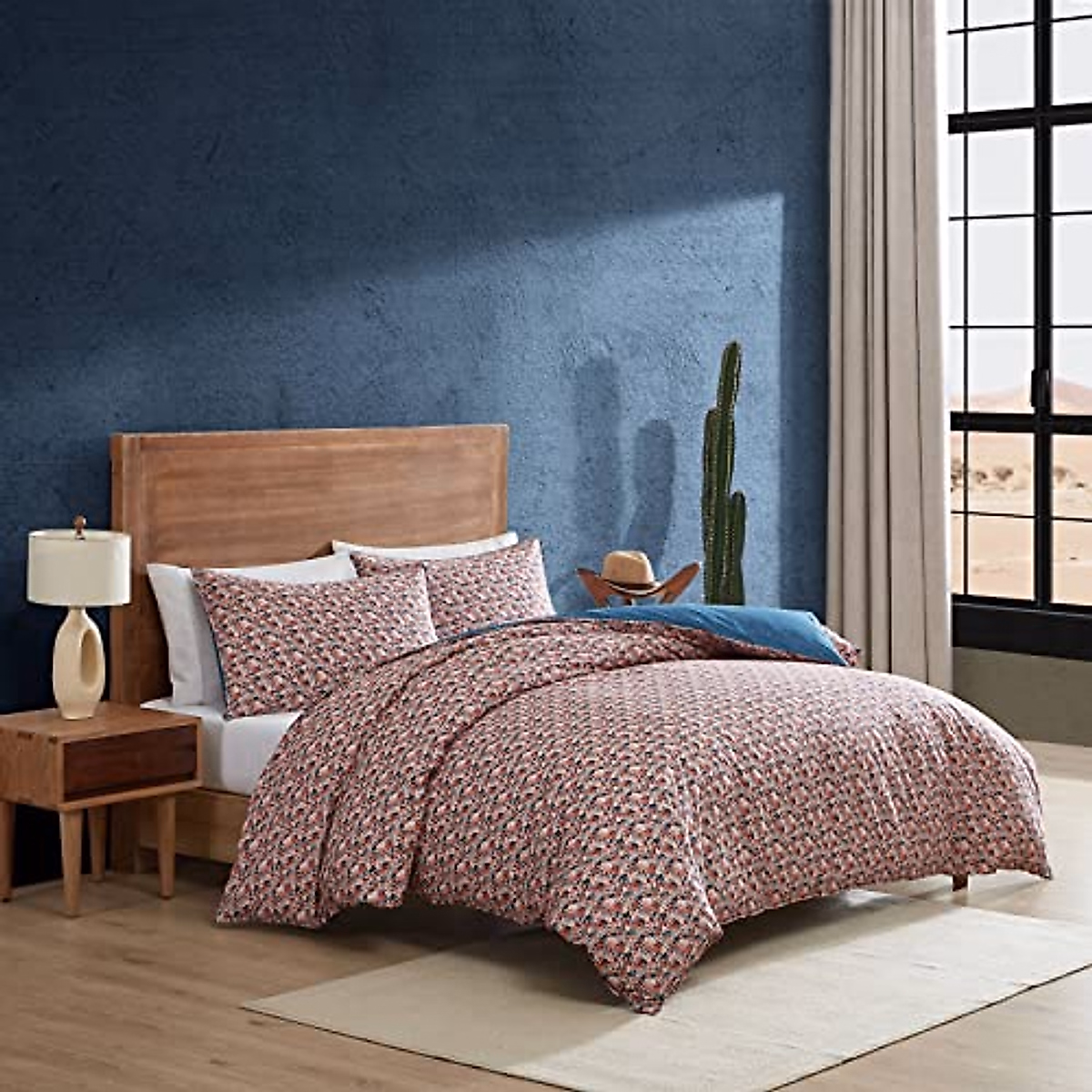 Wrangler- Queen Duvet Cover Set, Reversible Cotton Bedding Set with Matching Sham(s), Casual Home Décor (Prairie Floral Red, Queen)