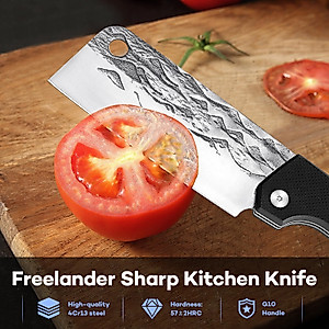Freelander Folding Chef Knife,6" Portable Cooking Knife,High Carbon Stainless Steel Blade with G10 Handle,Suitable for Home Kitchen and Outdoor Camping