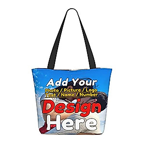 Custom Tote Bag For Women Personalized Tote Shoulder Bag Customized Handbag Custom Bag Women's Gift For Birthday Wedding Business Travel