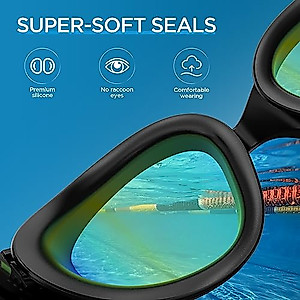 SwimStars Swim Goggles, Swimming Goggles for Adult Men Women Anti Fog No Leaking Pool Goggles
