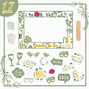 Bridal Shower Decorations Sage Green Wedding Decorations Engagement Party Decorations She Said Yes Party Photo Booth Frame & Props for Wedding Party Supplies