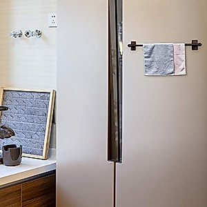 WL.Rocaille Adjustable Magnetic Rods for Mental Appliance, Doors, Windows,16 to 28 Inch/2 Pack/Easy Installation Toilet Towel Bar, Muti-Useful (Black, 2pack)