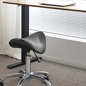 DR.LOMILOMI Pneumatic Swivel Rolling Stool 506 for Hygienic Clinic Spa Massage Home and Office