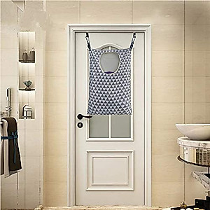 HDHYK Adjustable door hanging laundry basket-Hanging Laundry Hamper Bag with Free Door Hooks