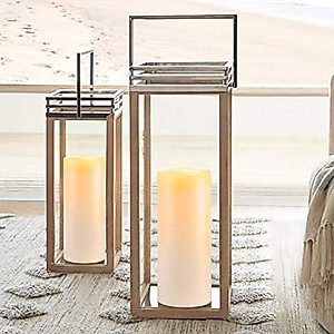 Amagic 10” x 4” Outdoor Waterproof Candles with Remote Control, Battery Operated Large Flameless Candles with Timer, Won’t melt, Long-Lasting, Ivory White, Set of 2